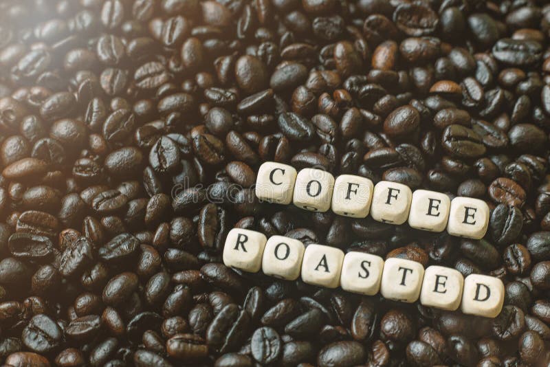 Coffee Roasted and Text Wood Cube Close Up Image Stock Photo - Image of ...