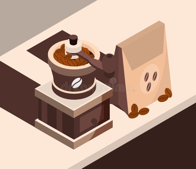 Coffee Roasting Icon with Coffee Bean Stock Illustration - Illustration ...