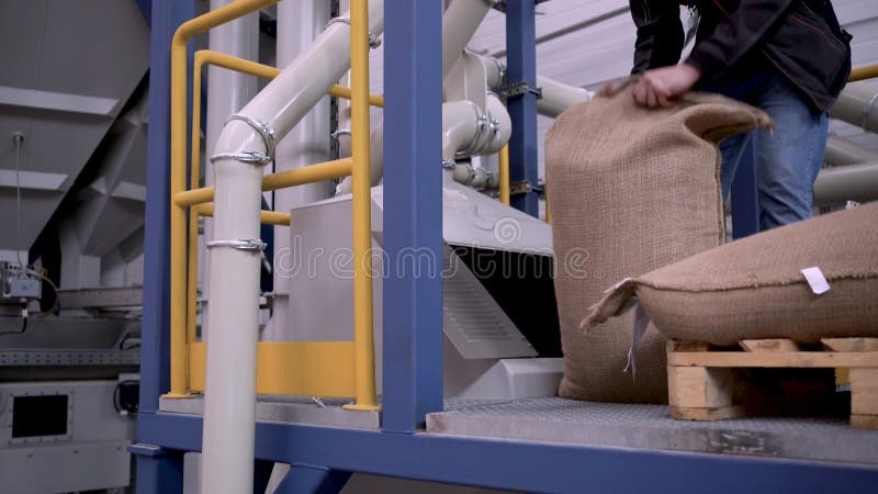 At a Coffee Roasting Plant. the Machine is in the Process of Roasting ...