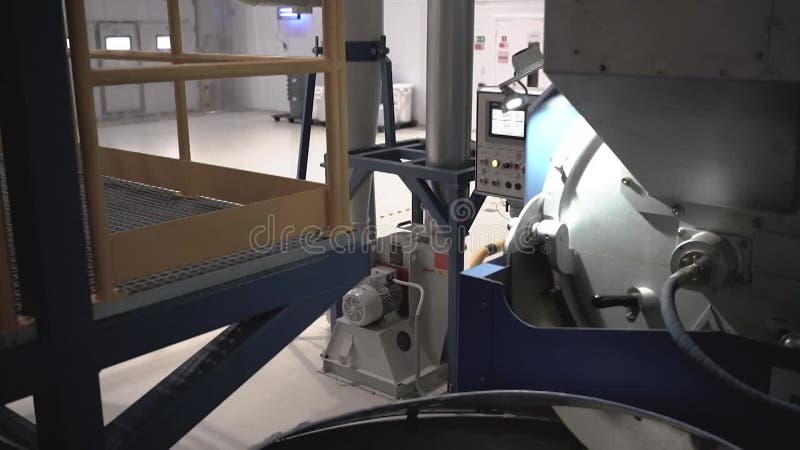 At a Coffee Roasting Plant. the Machine is in the Process of Roasting ...