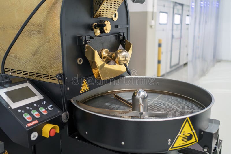 Coffee Roasting Plant during Operation, Mechanism Element. Stock Photo ...