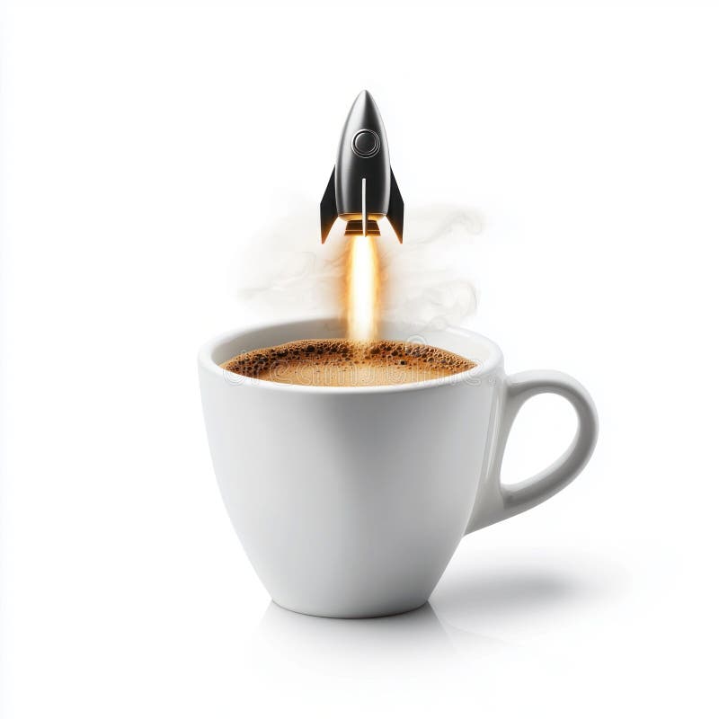 Coffee Rocket Launch stock photo. Image of beverage - 367253002