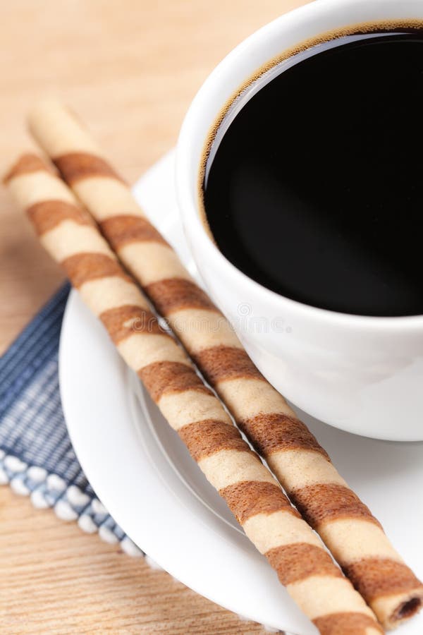 Coffee rolls and cup stock photo. Image of detail, roll - 15850692
