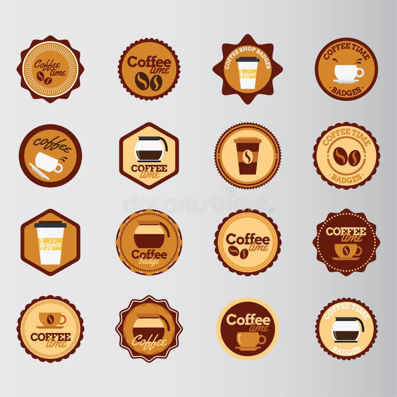 Coffee round stickers stock vector. Illustration of badges - 86171220