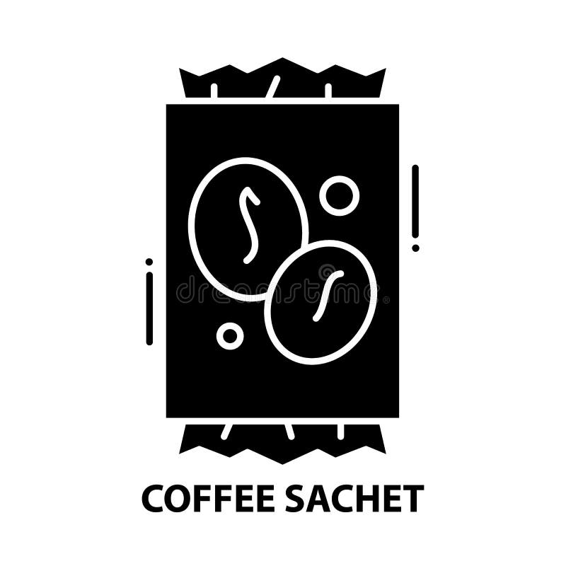Coffee Sachet Icon, Black Vector Sign with Editable Strokes, Concept ...