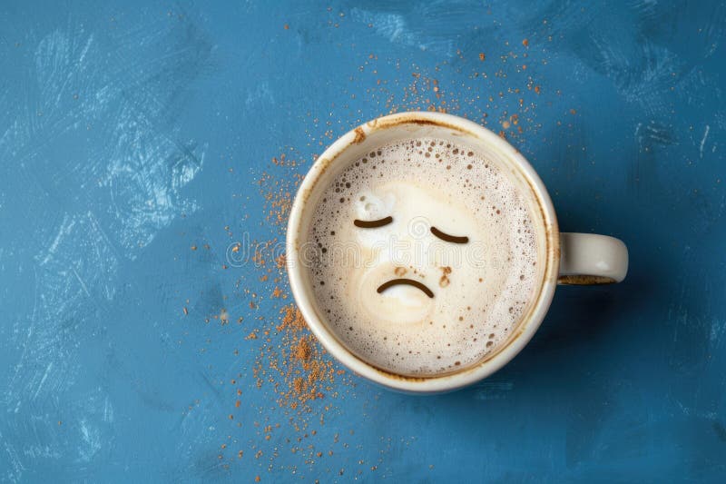 Coffee with Sad Face stock photo. Image of emotional - 376731542