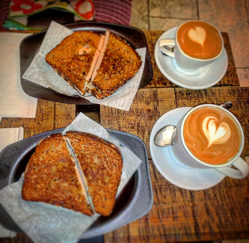 Coffee and Sandwich stock image. Image of integral, dinner - 98972995