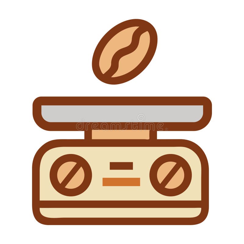 Coffee Scale with Beans and Digital Display Stock Vector - Illustration ...
