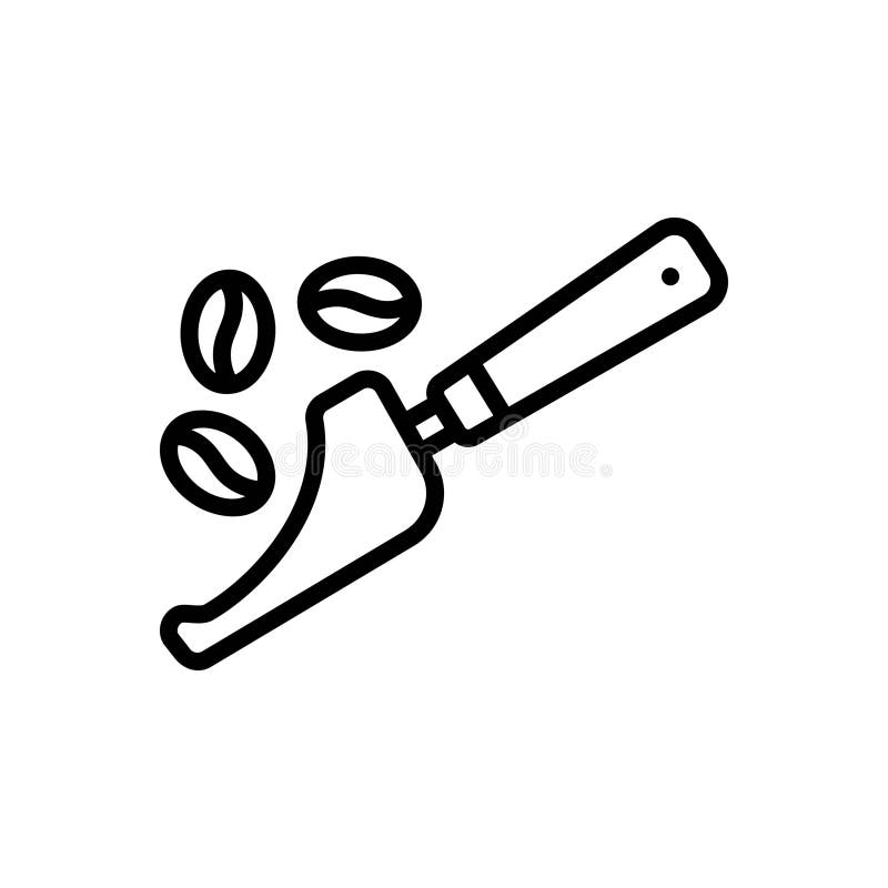 Black Line Icon for Coffee Scoop, Scoop and Drink Stock Illustration ...