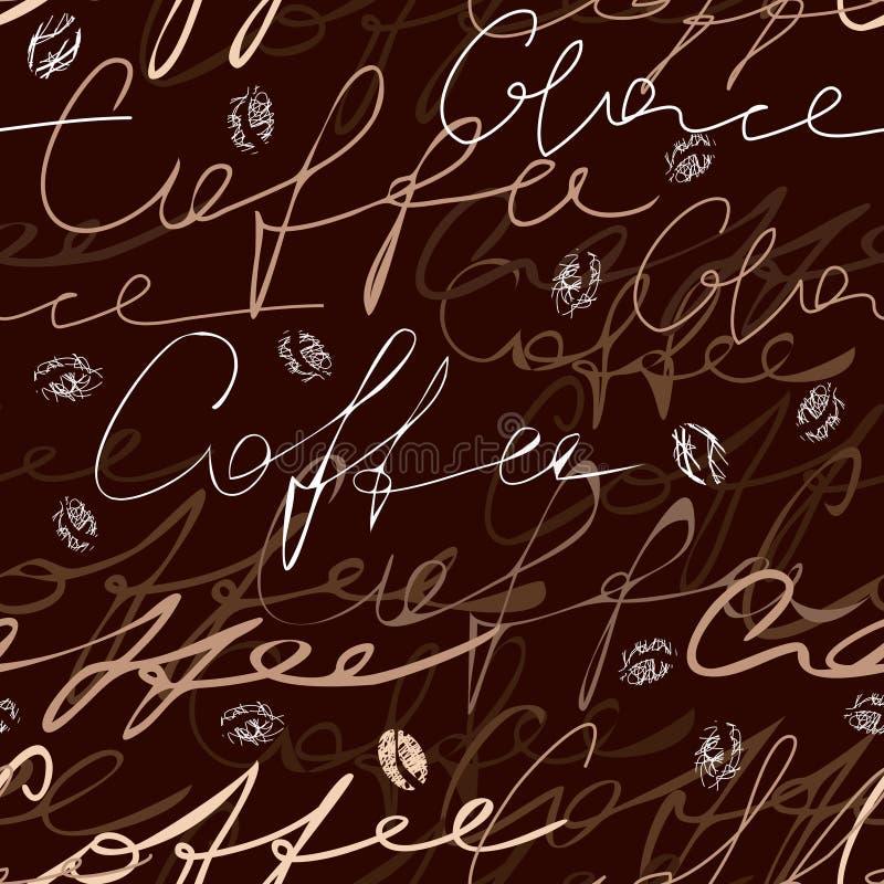 Coffee script pattern stock vector. Illustration of curve - 21682255