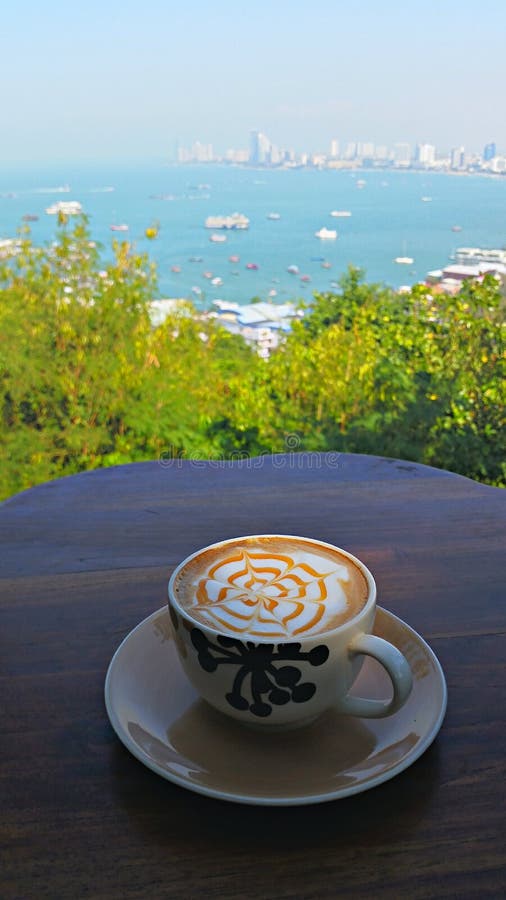 Coffee with Sea View stock photo. Image of hill, nature - 48572744