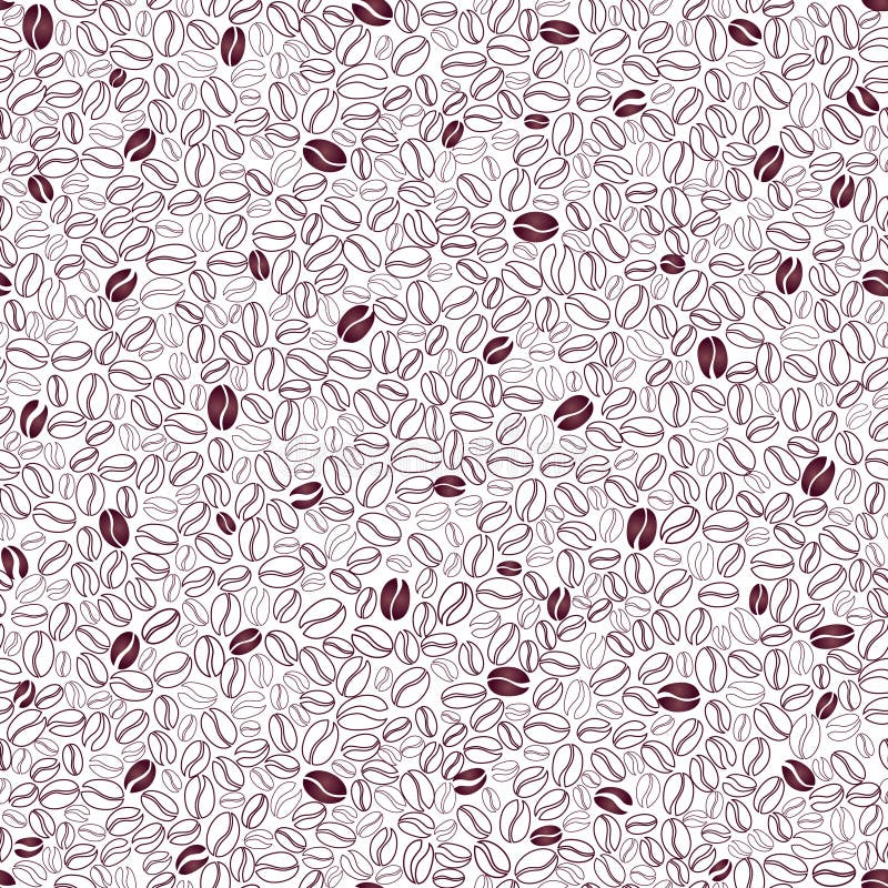 Coffee Seamless Background. Beans Seamless Pattern. Stock Illustration ...