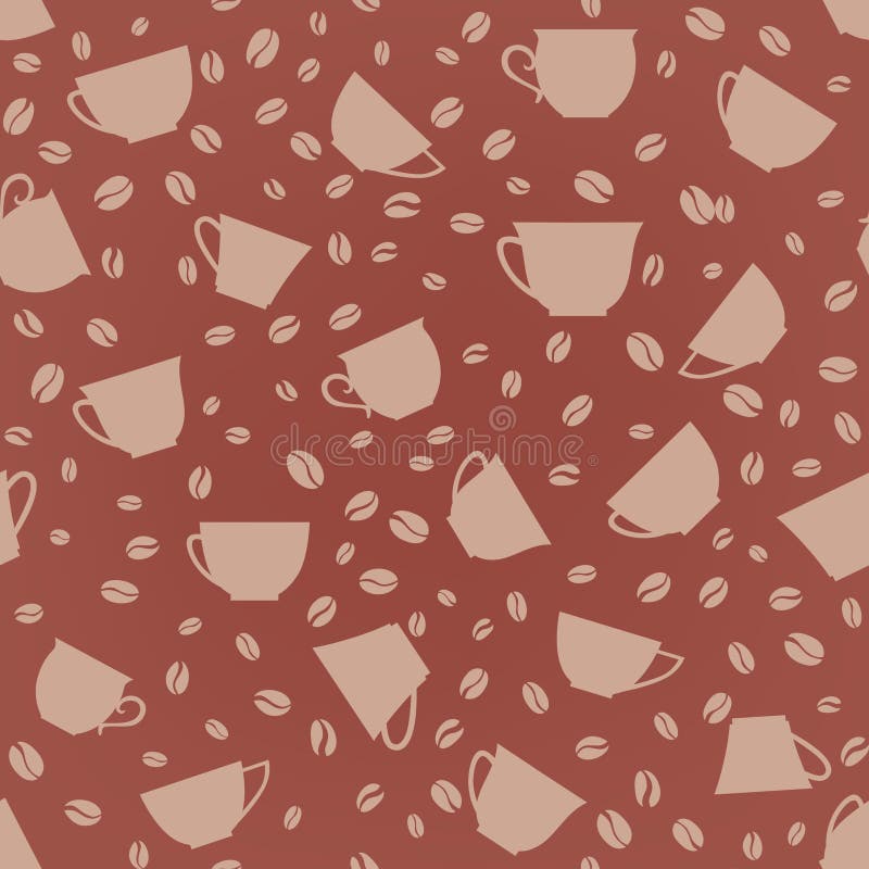 Coffee Seamless Background. Coffee Cups Seamless Pattern. Stock ...
