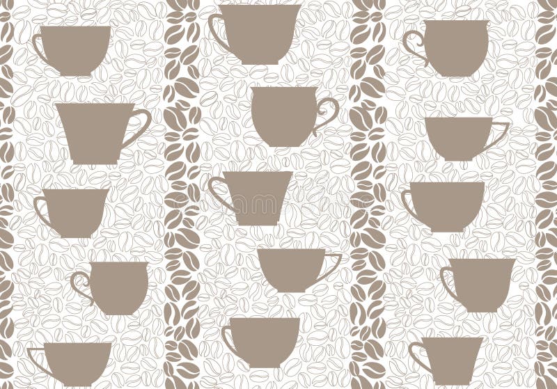 Coffee Seamless Background. Coffee Cups Seamless Pattern. Stock ...
