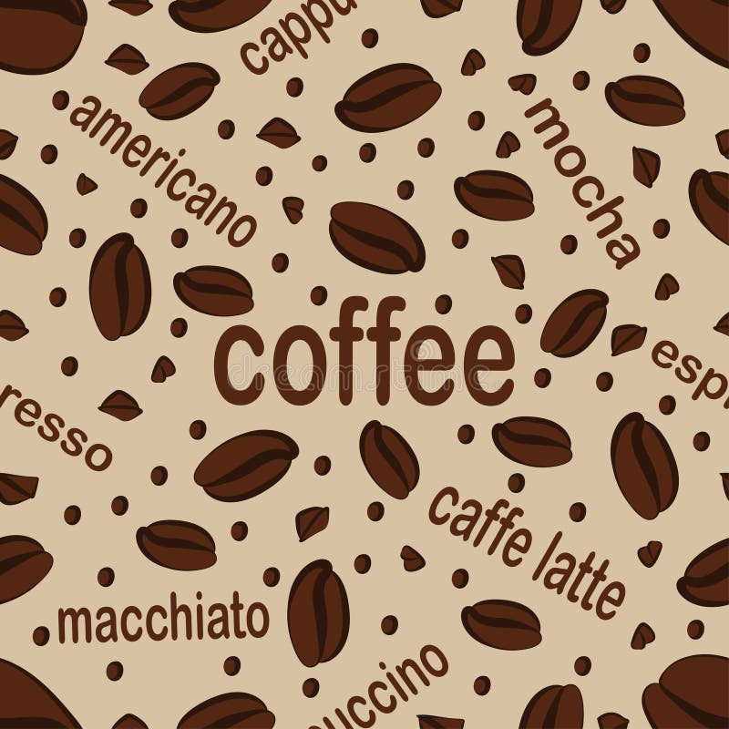 Coffee. Seamless pattern stock vector. Illustration of drink - 142842000