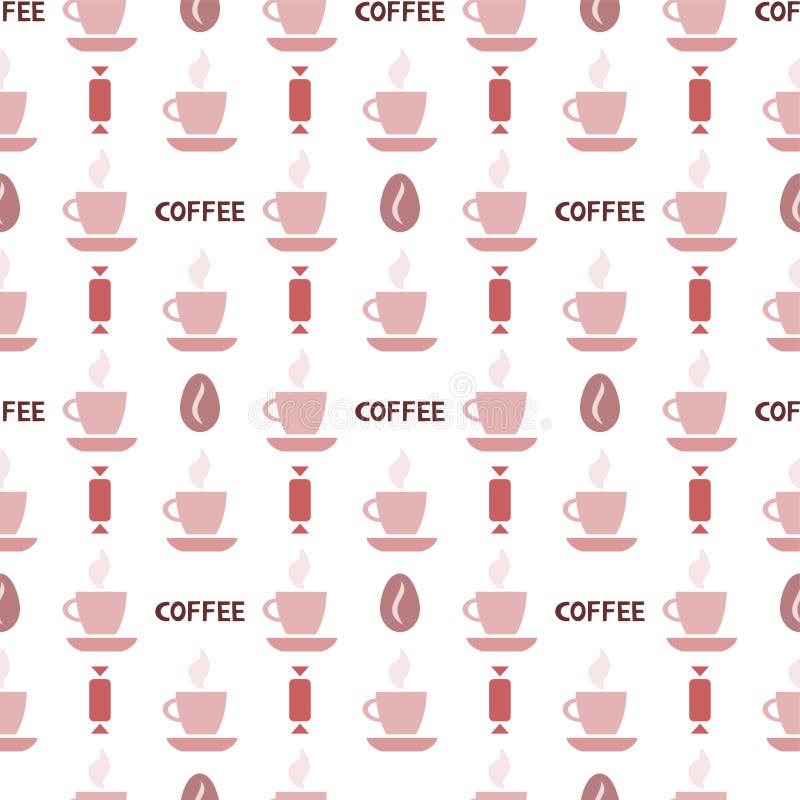 Coffee Seamless Pattern. Flat Vector Background Stock Vector ...