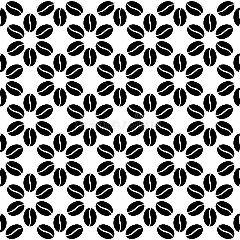 Coffee Seamless Pattern. Repeated Coffee Bean Patterns. Repeating Black ...