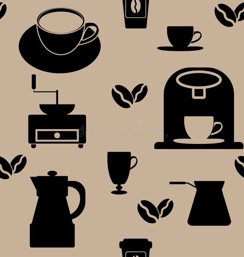 Coffee seamless pattern stock vector. Illustration of caffeine - 74733258