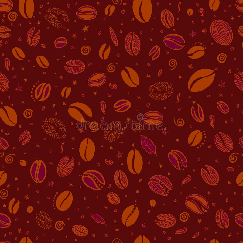 Coffee Seamless Vector Background Stock Vector - Illustration of cafe ...