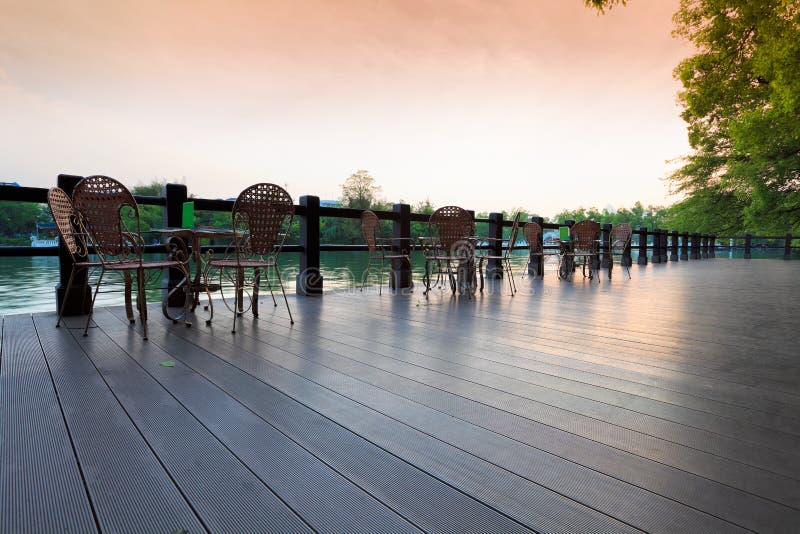 Coffee seat in lakeside stock image. Image of dusk, coffee - 24894795