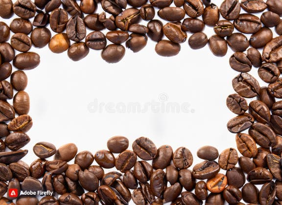 Coffee Seed Frame with White Copy Space Background AI Generated Stock ...