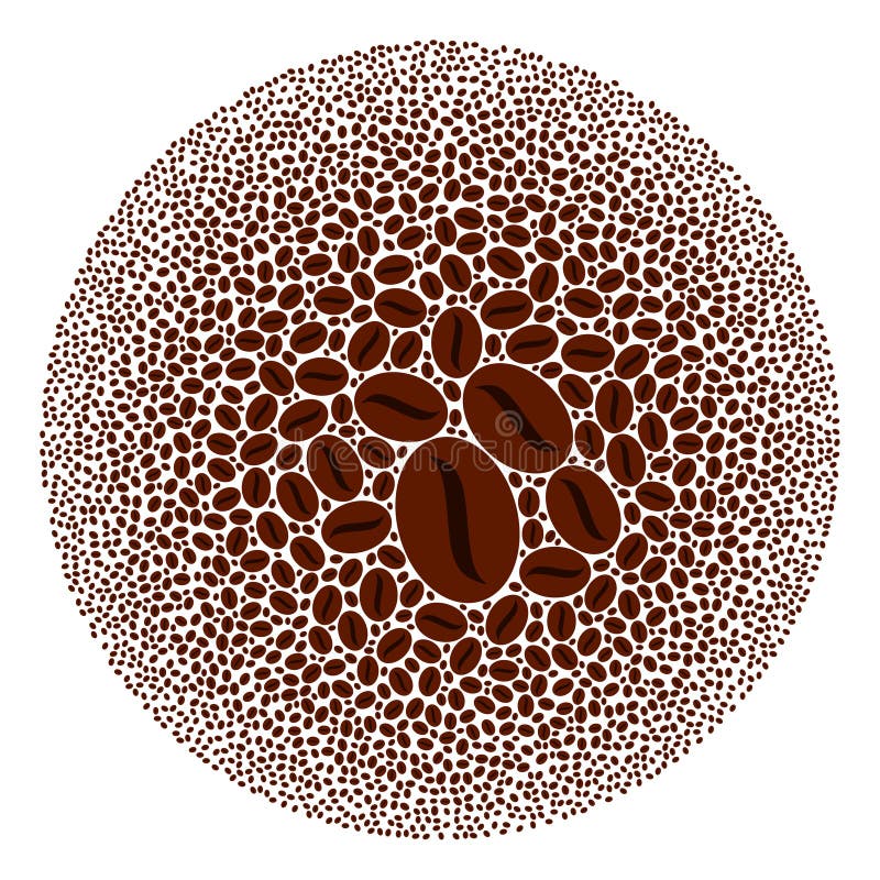 Coffee Seed Icon Spheric Cluster Collage Stock Vector - Illustration of ...