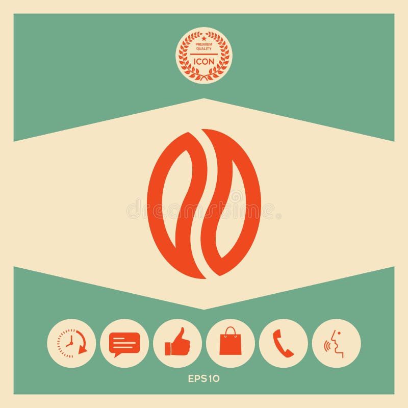 Coffee seed - logo stock vector. Illustration of grain - 118115790