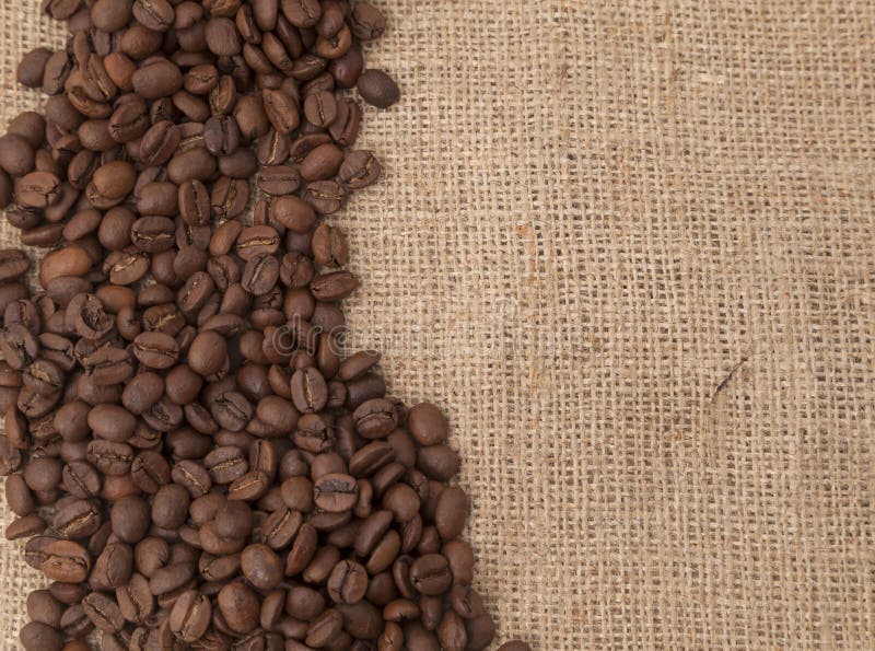 Coffee seeds on bag stock image. Image of aroma, jute - 27568775