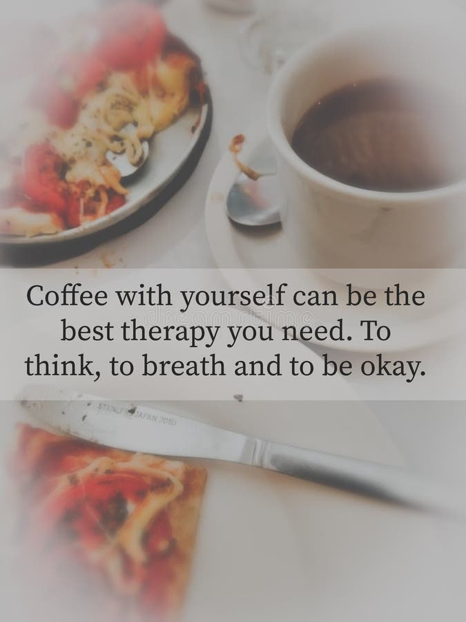 Coffee with Self. Breathing, Thinking and Self Love Stock Photo - Image ...