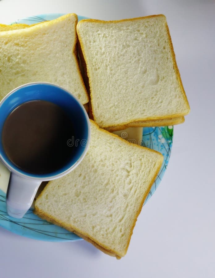 Coffee served with bread stock image. Image of white - 96237937