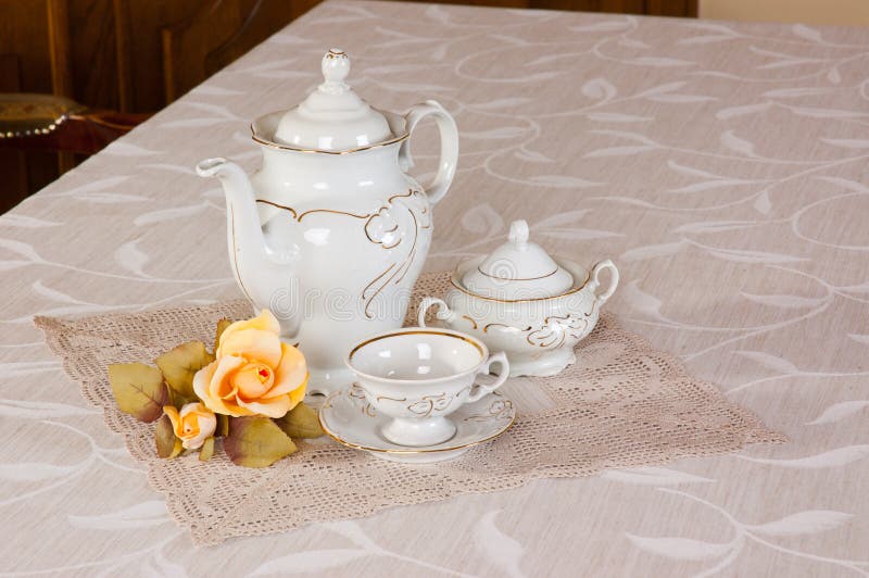 Coffee service stock image. Image of handkerchief, gourmet - 46502607