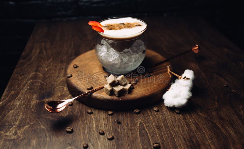 Coffee Set Beautifully Decorated with Brown Sugar Stock Photo - Image ...