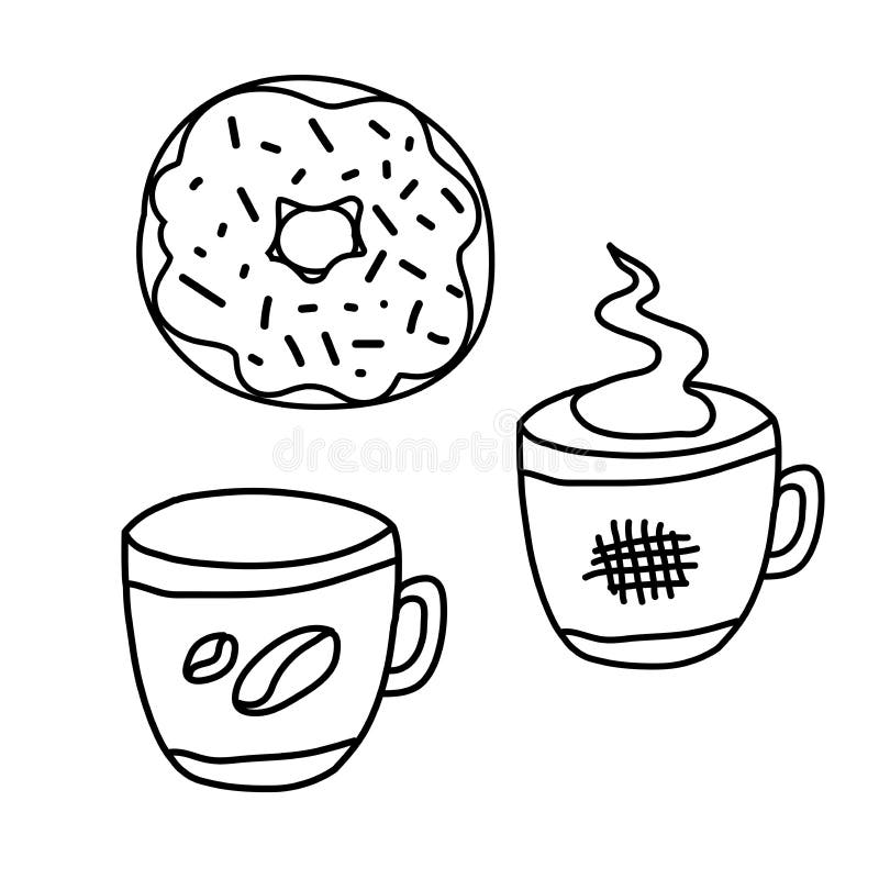 Tea Coffee Cake Line Drawing Stock Illustrations – 727 Tea Coffee Cake ...