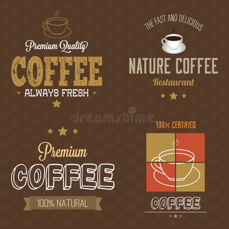Coffee stock vector. Illustration of label, design, element - 61510551