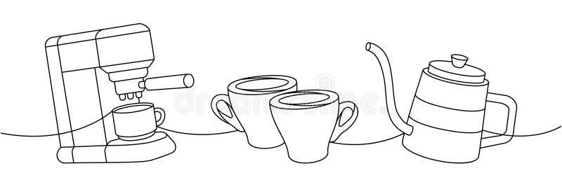 Espresso Machine Line Drawing Stock Illustrations – 1,306 Espresso ...