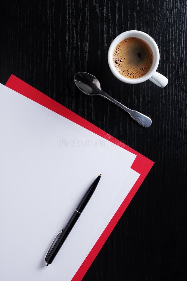 Coffee and sheets of paper stock photo. Image of coffee - 213258964