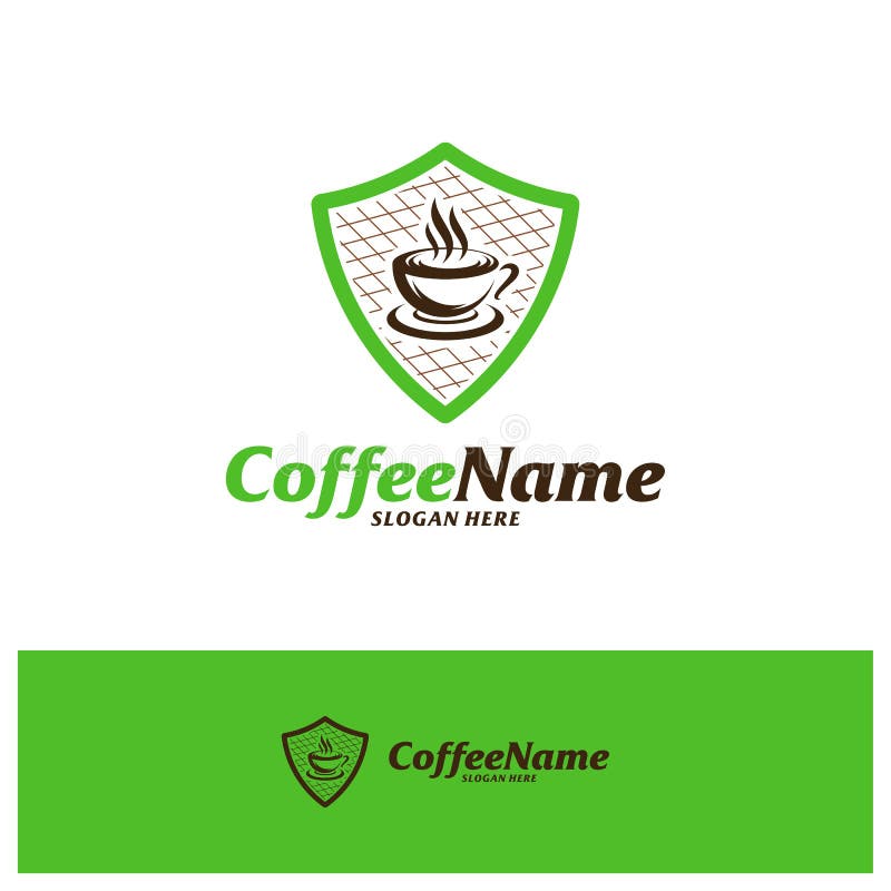 Coffee Shield Logo Design Template. Coffee Logo Concept Vector Stock ...
