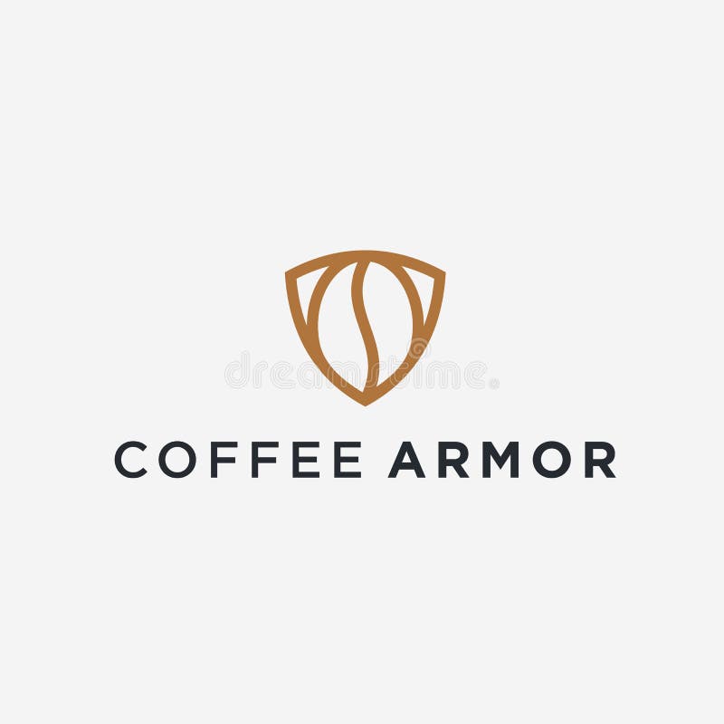 Coffee Shield Logo Design Vector Illustration Stock Vector ...