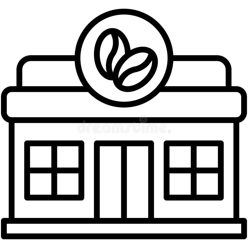 Coffee Shop with Coffee Bean Sign Vector Icon Stock Vector ...