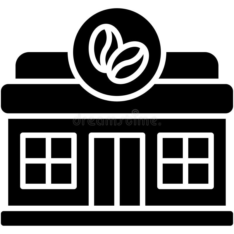 Coffee Shop with Coffee Bean Sign Vector Icon Stock Vector ...