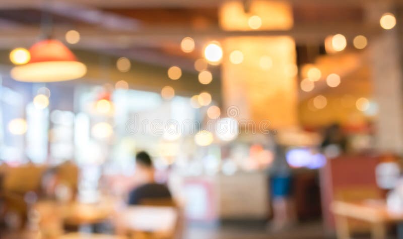 Coffee Shop Blur Background with Bokeh Image. Stock Image - Image of ...