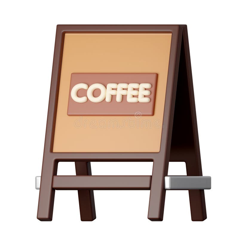 Coffee Shop Board Coffee Sign Outside 3d Illustration Stock ...