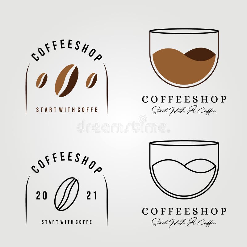 Coffee Shop Bundle Set Logo Vector Illustration Design Graphic Stock ...