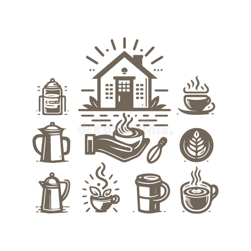 Coffee Shop and Cafe Logo Design 2 Stock Vector - Illustration of ...