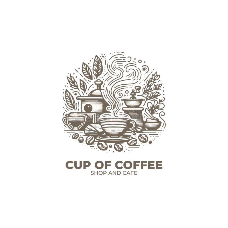 Coffee Shop and Cafe Logo Design 1 Stock Vector - Illustration of food ...