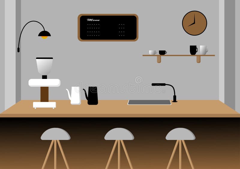 Coffee Shop Cafe Cozy Vibe with Calm and Relax Style Stock Vector ...