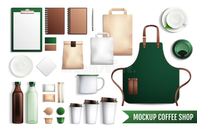 Coffee Shop Elements Mockup Stock Vector - Illustration of object ...