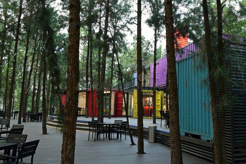 Coffee shop in the forest stock photo. Image of shop - 163441510