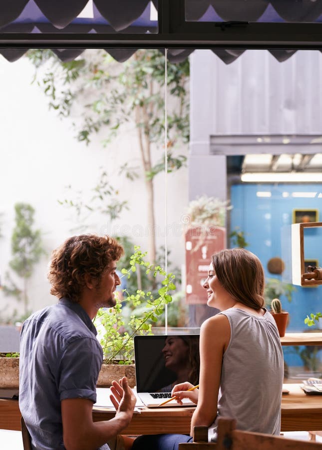 The Coffee Shop is a Great Place To Study. Two Young Students Going ...