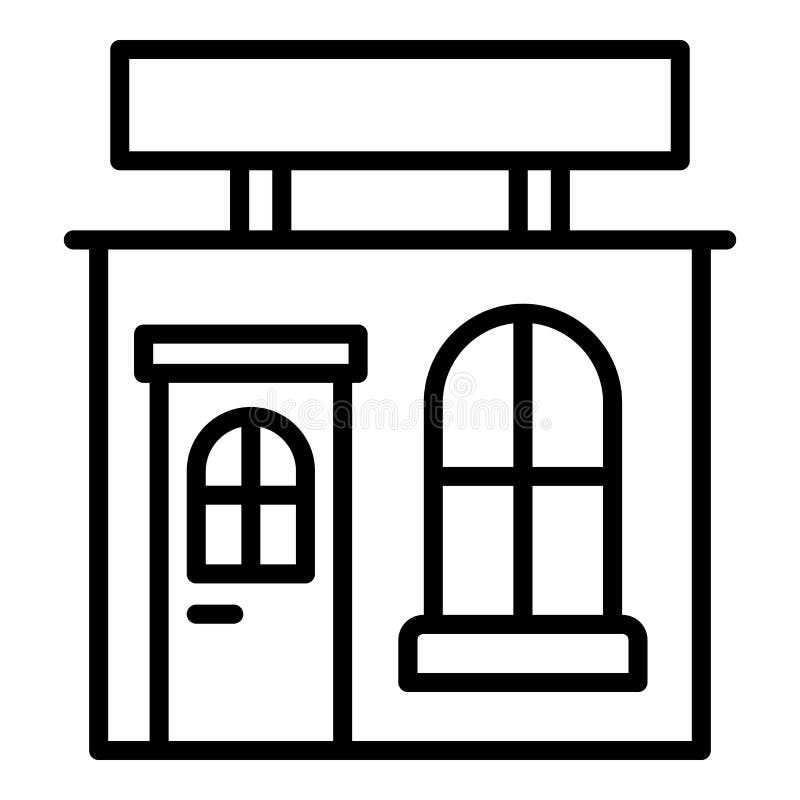 Coffee Shop Icon, Outline Style Stock Vector - Illustration of cafe ...